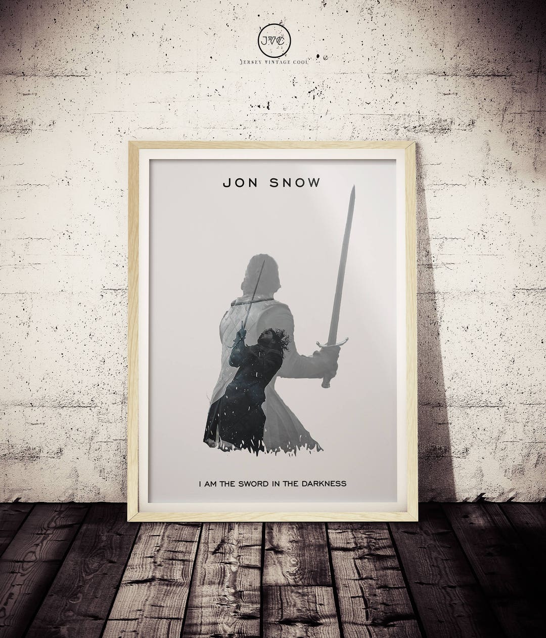 Jon Snow Inspired Double Exposure Poster, Art Print, Game of Thrones ...