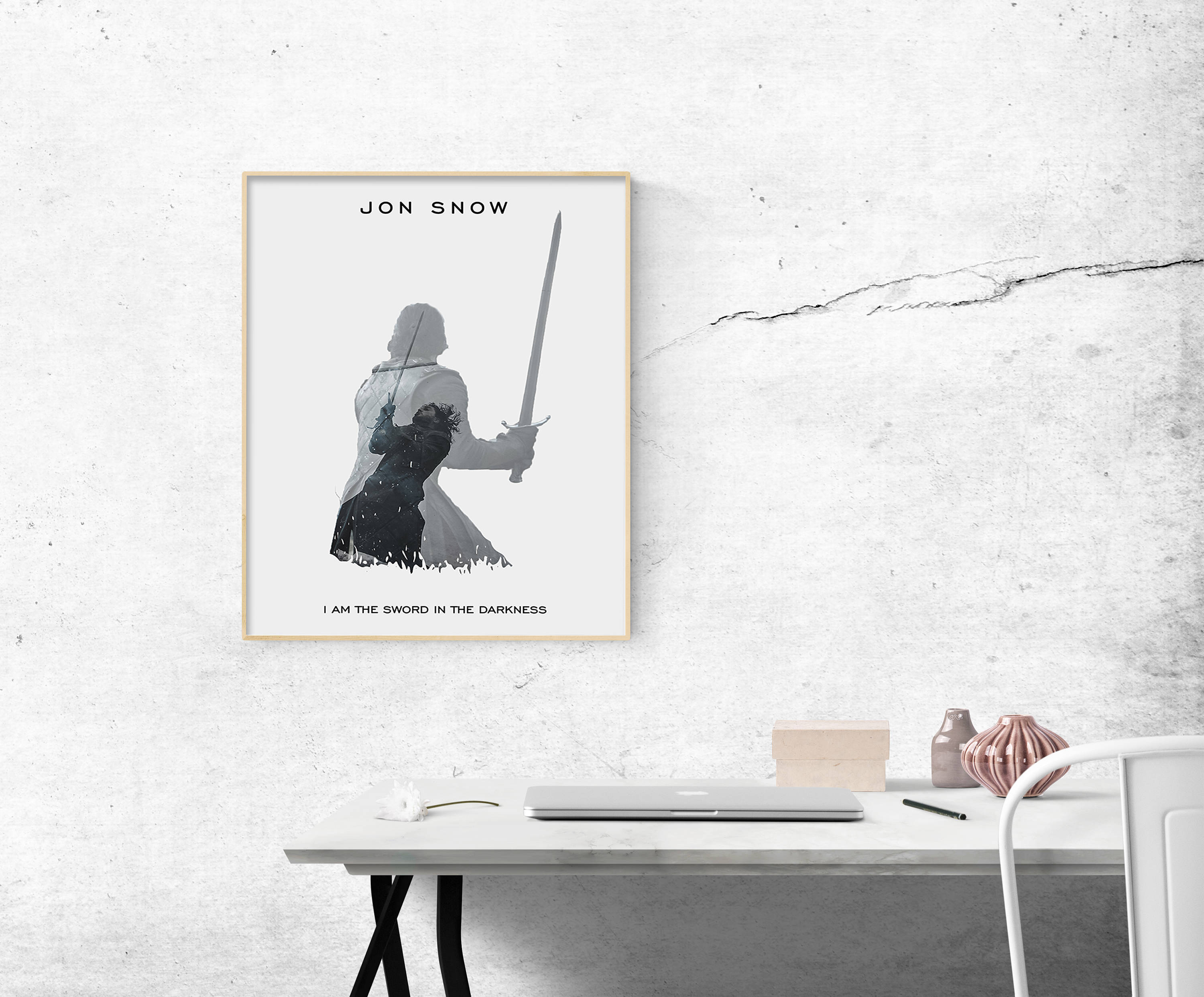 Jon Snow Inspired Double Exposure Poster, Art Print, Game of Thrones ...