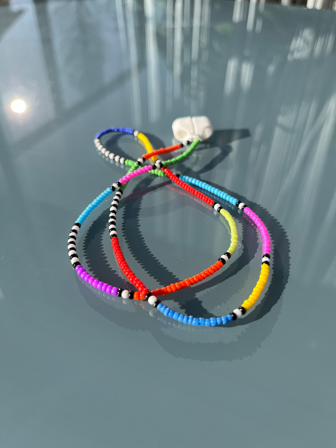 Airpods Chain Magnetic, AirPod Chain, Made of Colorful Czech Glass ...