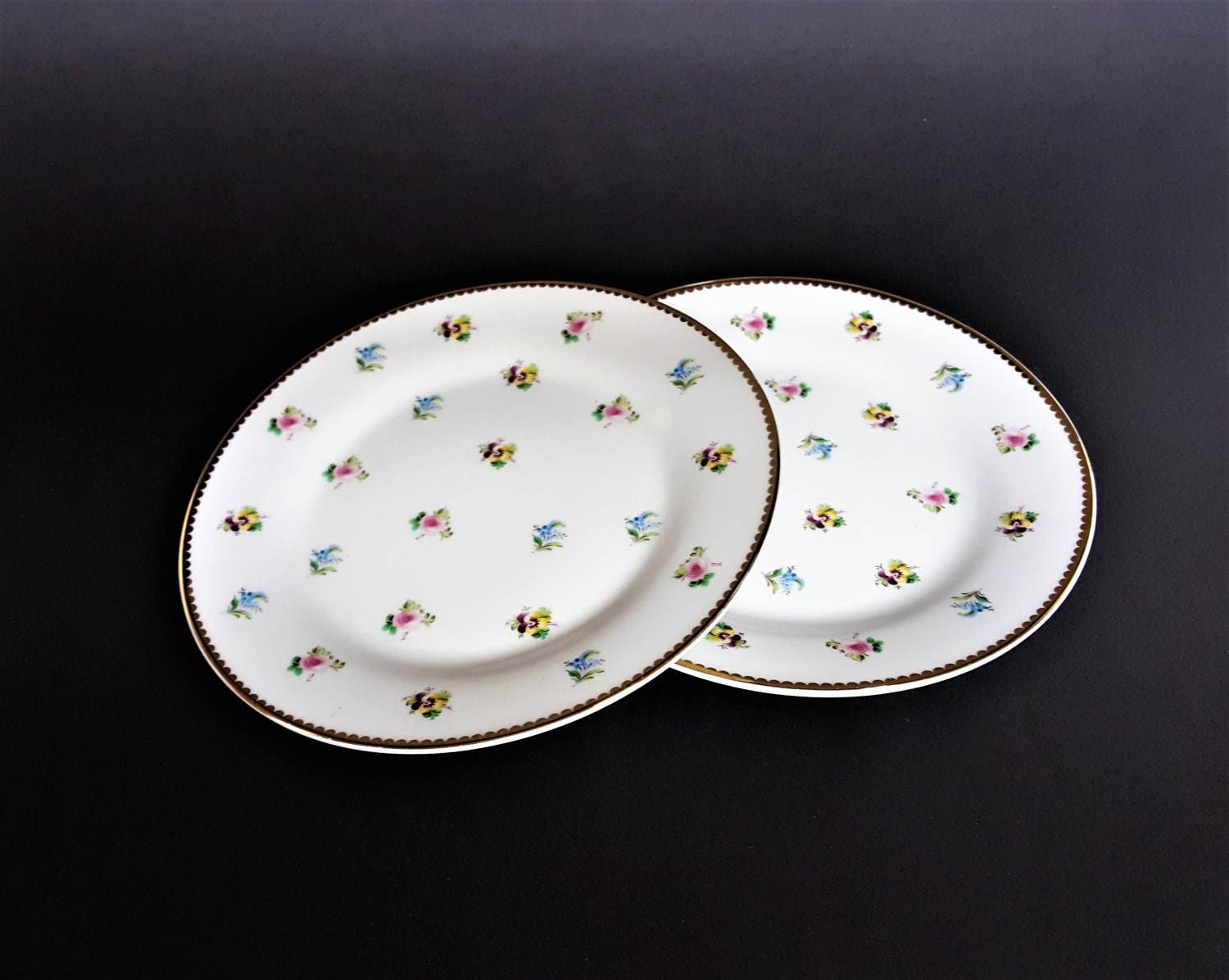 I. Godinger & Co. Dessert Plates Rosebud Pattern Set of Two | Etsy