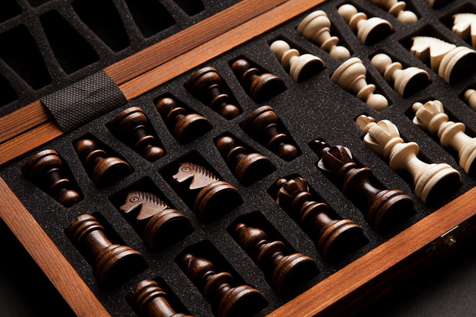 Chess Wooden Set Folding Chessboard Pieces Wood Board Veneer - Etsy