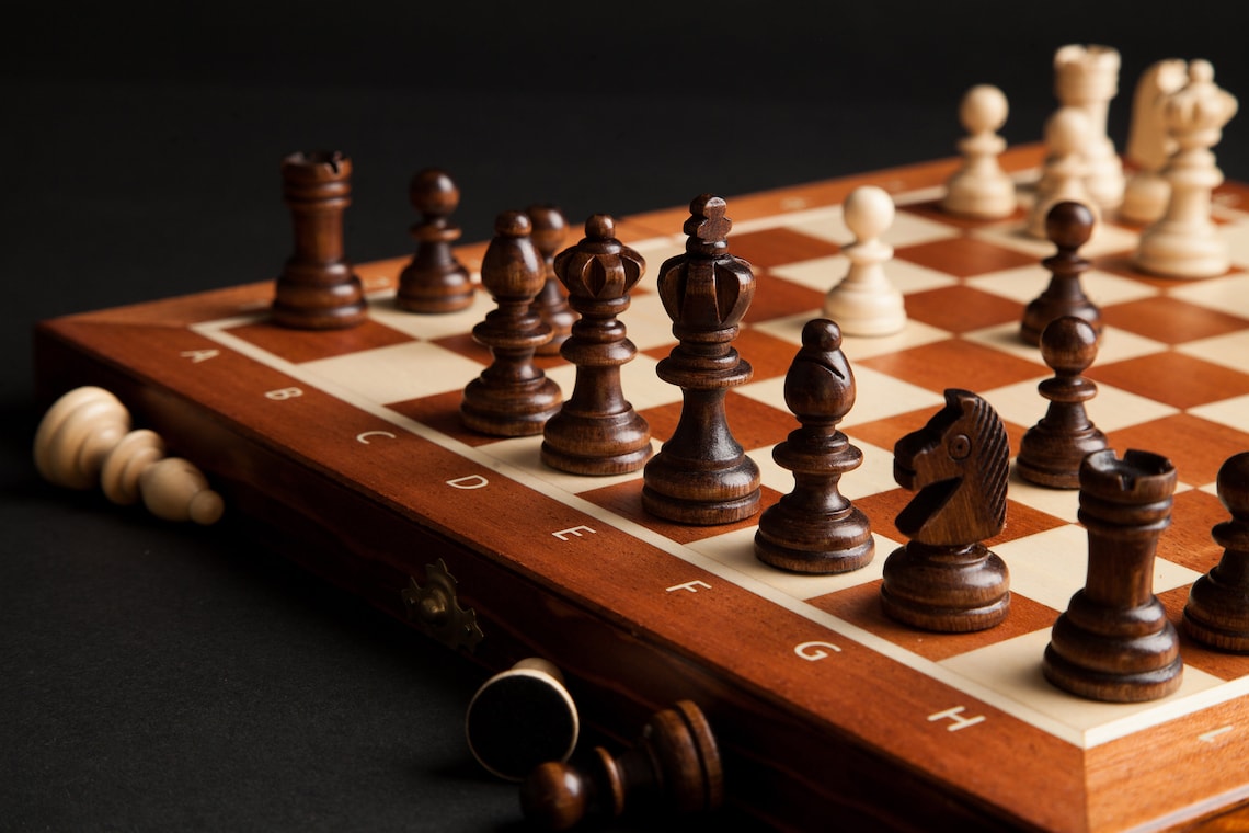 Chess Wooden Set Folding Chessboard Pieces Wood Board Veneer - Etsy