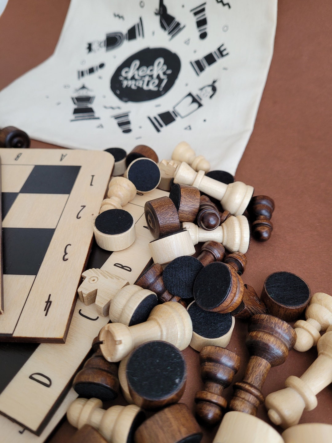 Unique Chess Set Handcrafted Puzzle Chessboard With Chess Pieces ...