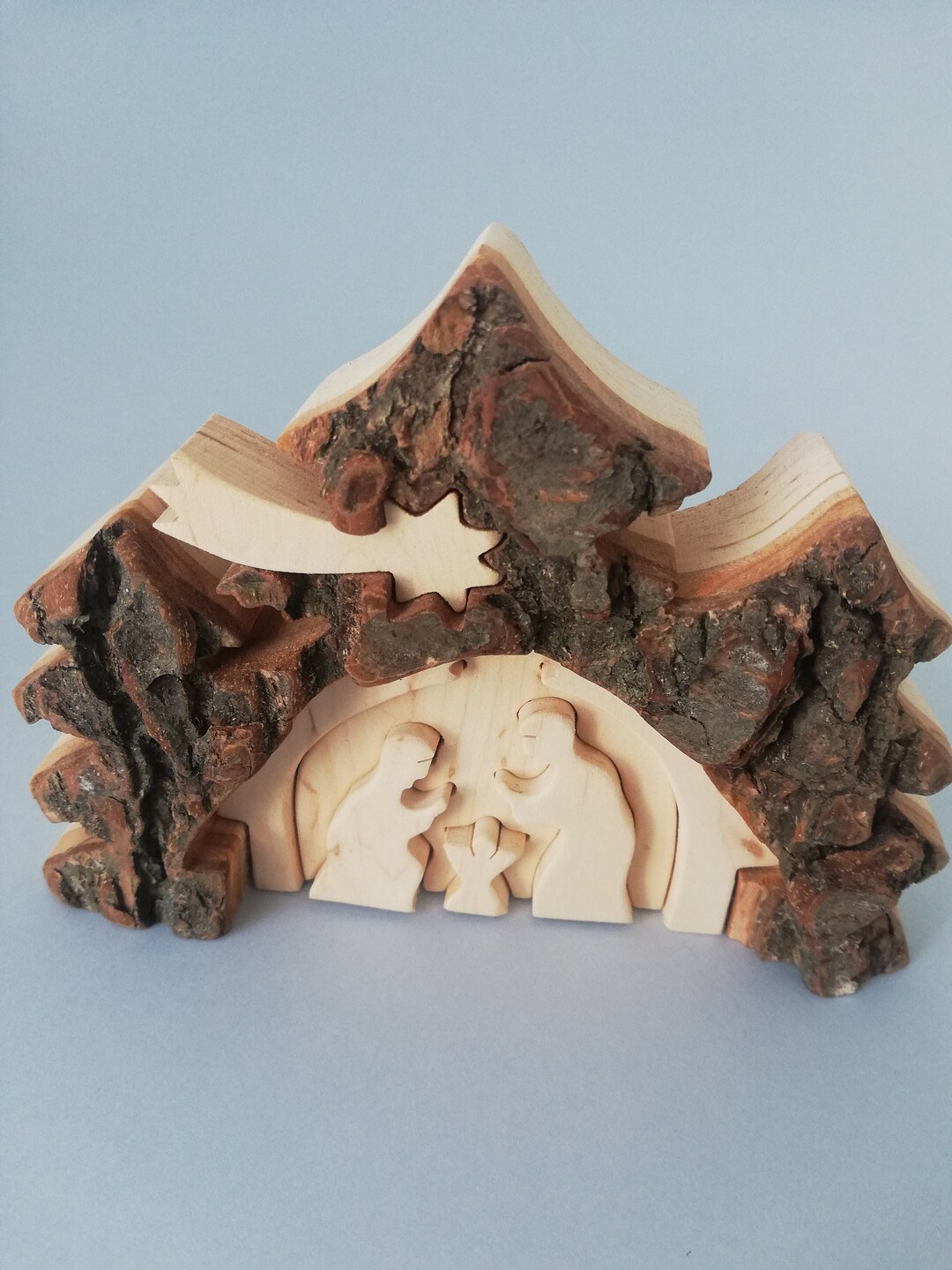 Nativity Scene Christmas Ornament Christmas Decoration Handmade Natural ...