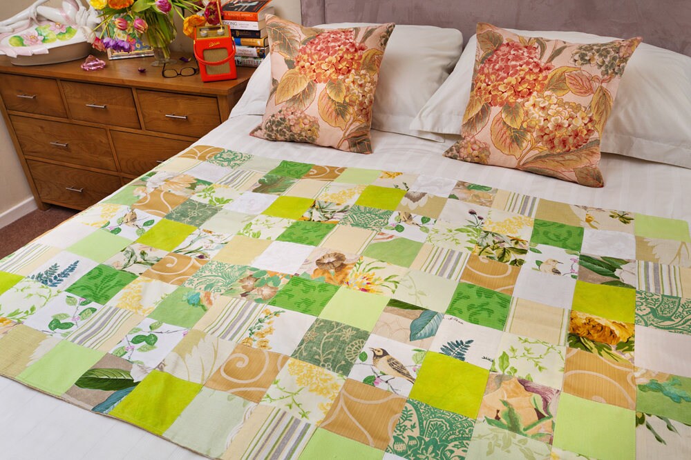 Handmade Patchwork Quilt - Spring Garden - Etsy
