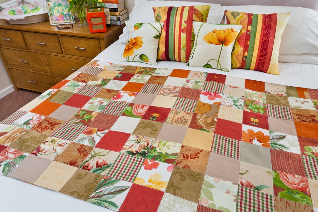Handmade Patchwork Quilt Autumn Splendour - Etsy