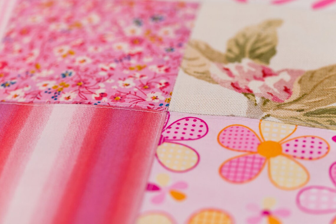 Handmade Patchwork Quilt Pretty in Pink - Etsy