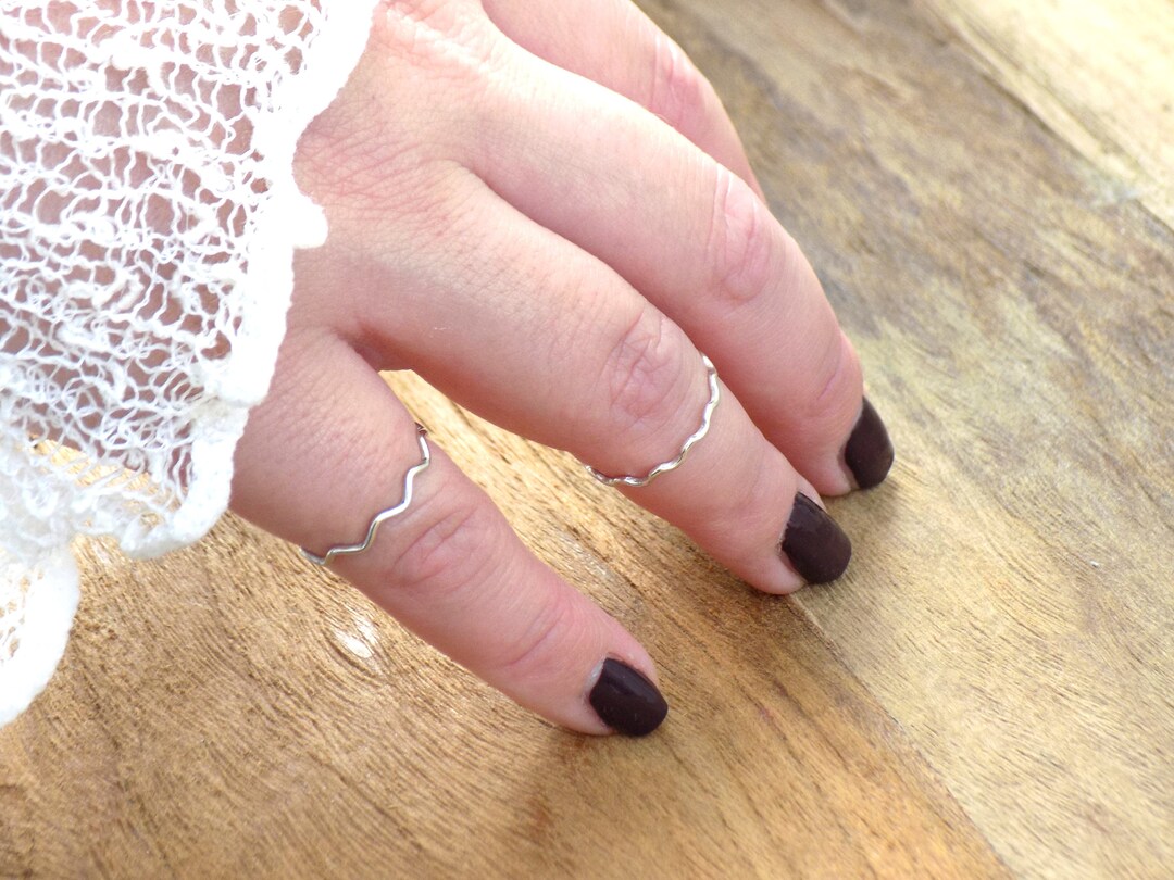 Silver Wave Ring, Simple Zig Zag Ring, Stacking Ring, Gift for Her, - Etsy