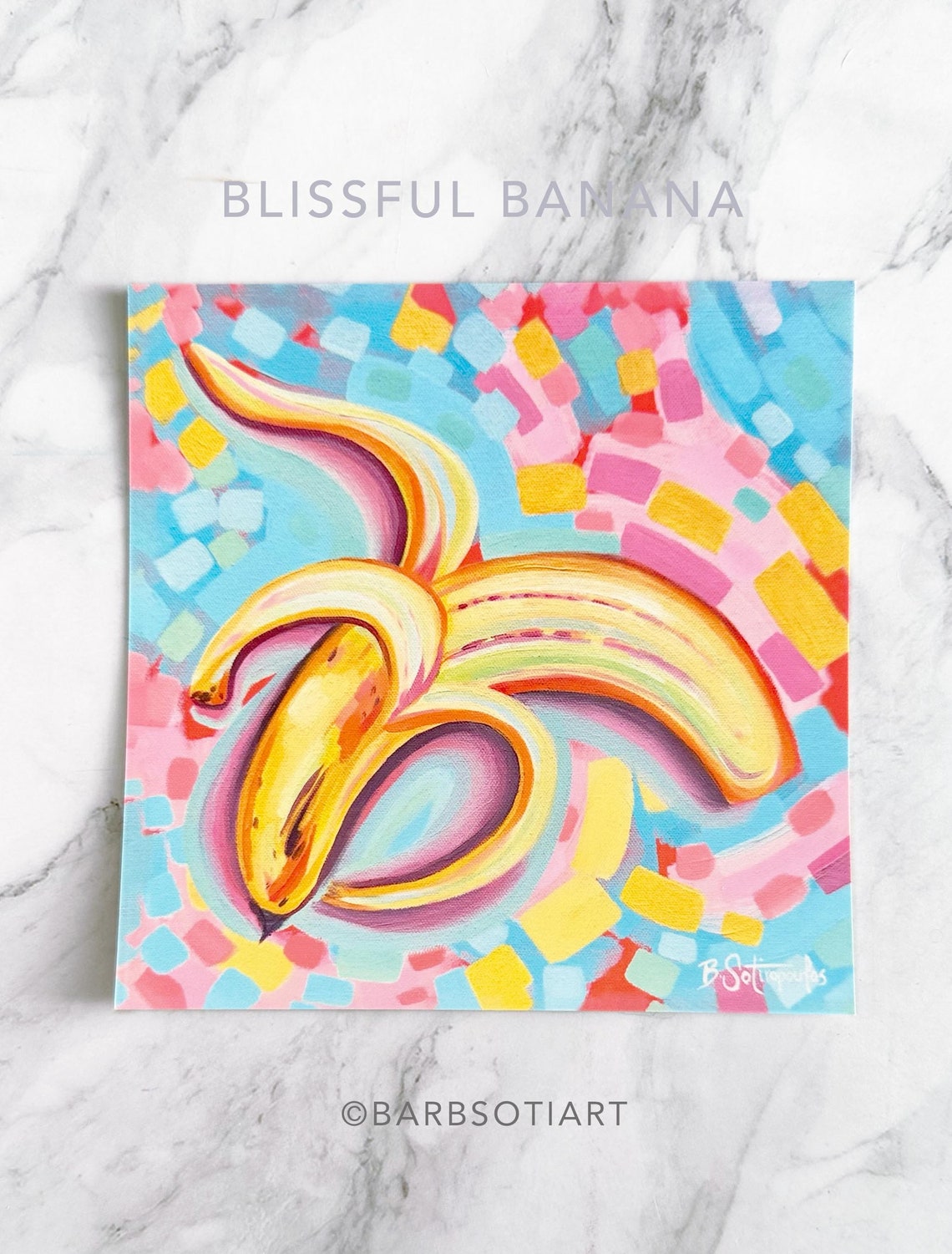 Banana, Banana Art, Colourful Fruit, Mini Art Prints, Postcard Prints ...