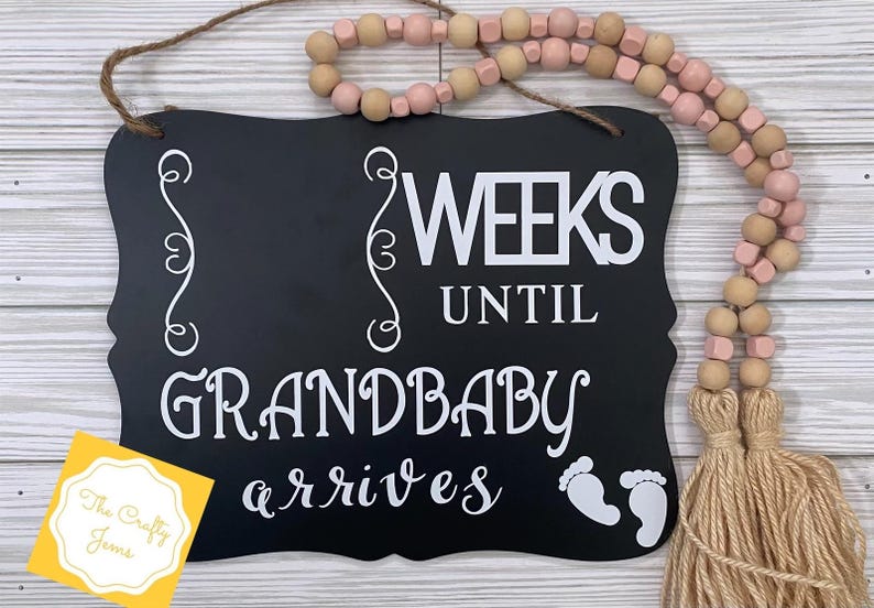 Baby Countdown Sign - How Many Weeks Until Baby Chalkboard Sign - Etsy