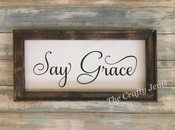 Say Grace Farmhouse Canvas Sign | Etsy