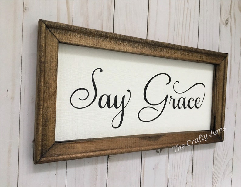 Say Grace Farmhouse Canvas Sign - Etsy