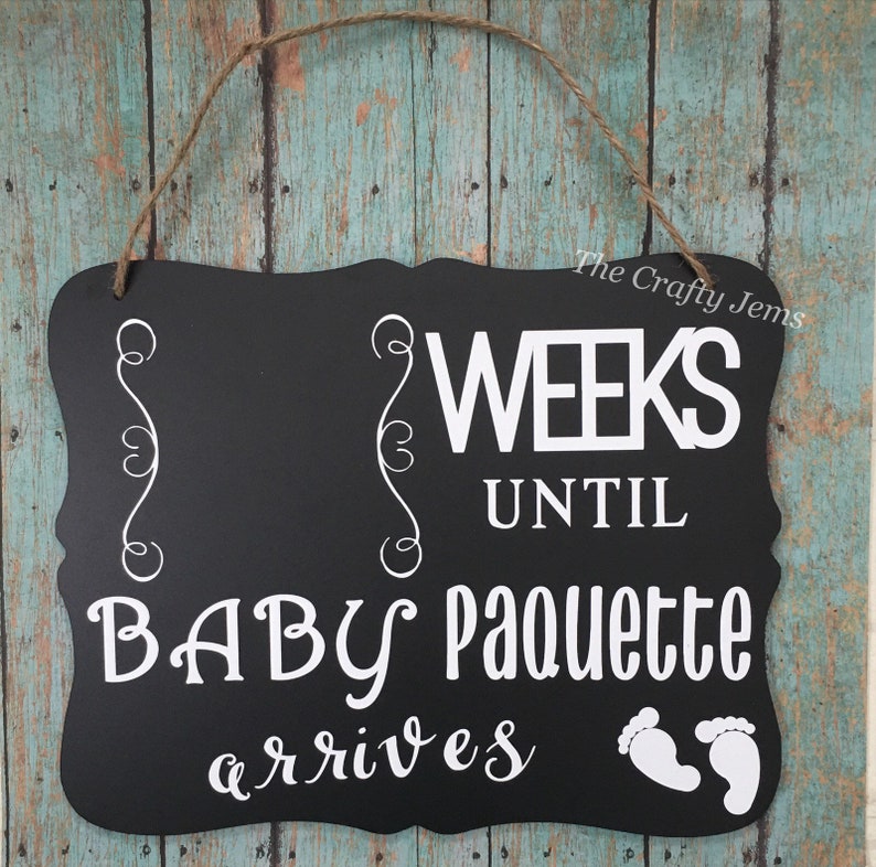 Baby Countdown Sign How Many Weeks Until Baby Chalkboard | Etsy