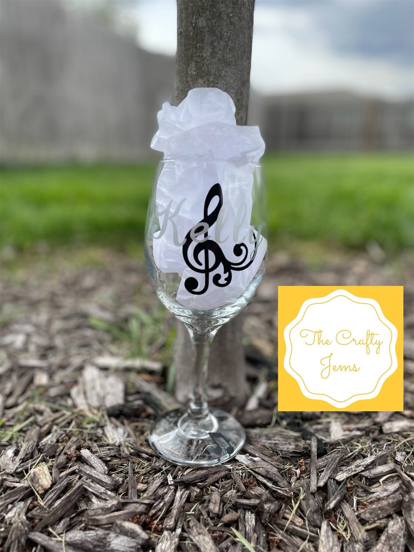 Personalized 20 Oz Wine Glass-music Notes - Etsy