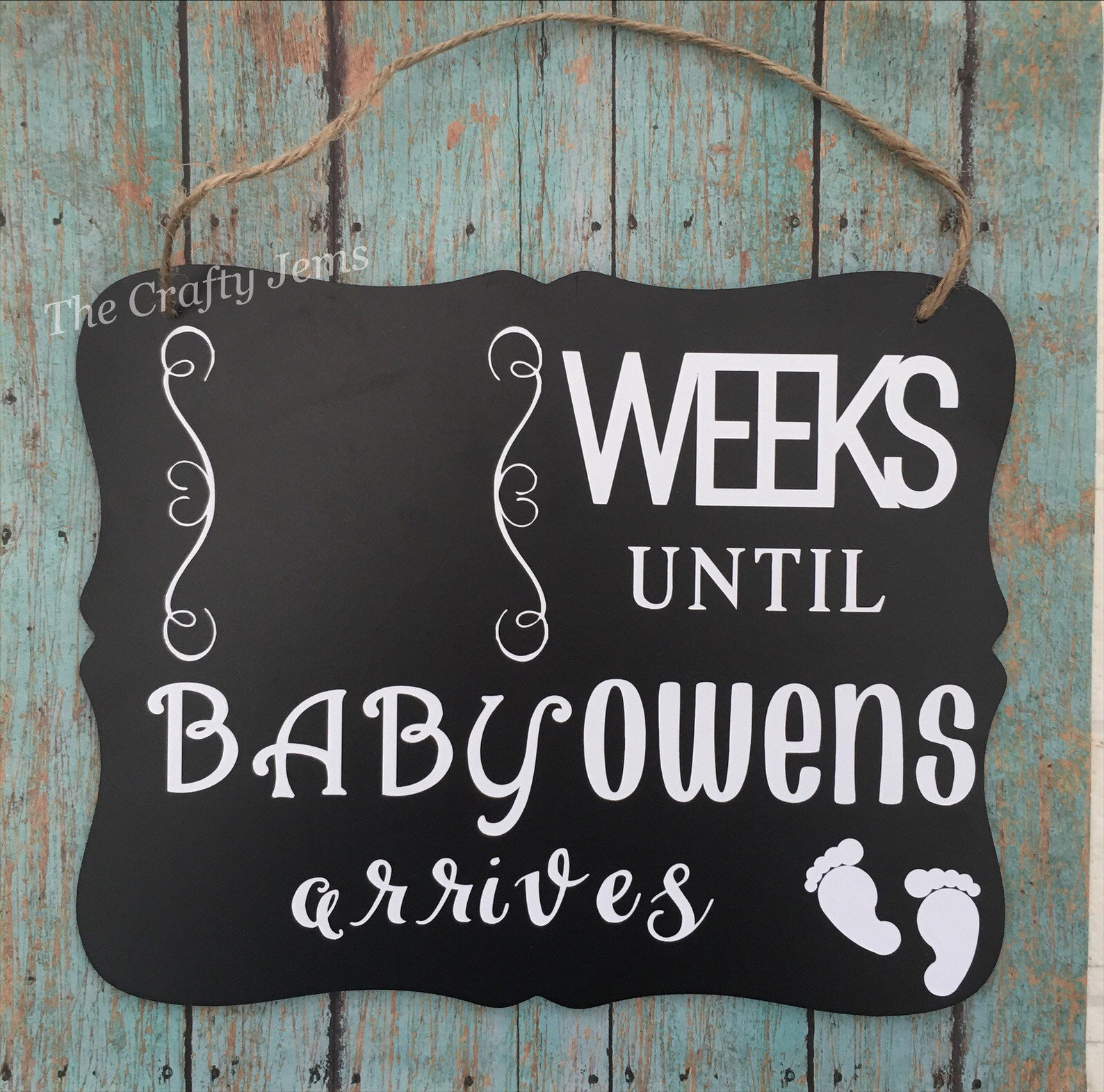 Baby Countdown Sign How Many Weeks Until Baby Chalkboard - Etsy