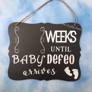 Baby Countdown Sign - How Many Weeks Until Baby Chalkboard Sign - Etsy
