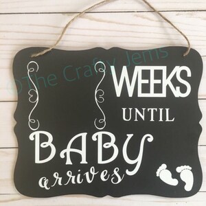 Baby Countdown Sign - How Many Weeks Until Baby Chalkboard Sign - Etsy