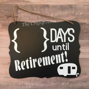 Retirement Countdown Chalkboard Sign - Etsy