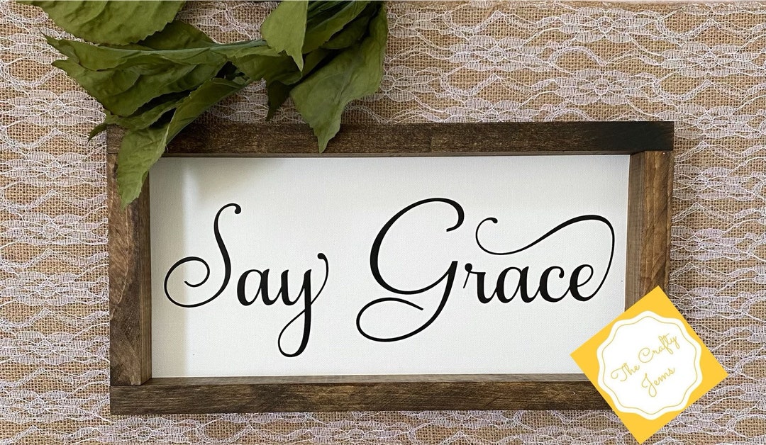 Say Grace - Farmhouse Canvas Sign - Etsy