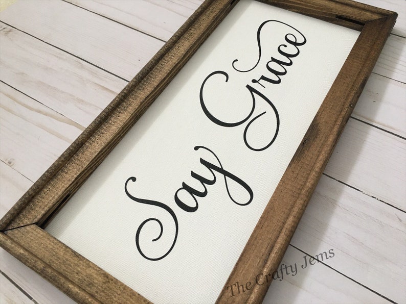 Say Grace Farmhouse Canvas Sign | Etsy