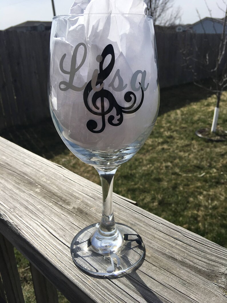 Personalized 20 Oz Wine Glass-music Notes - Etsy