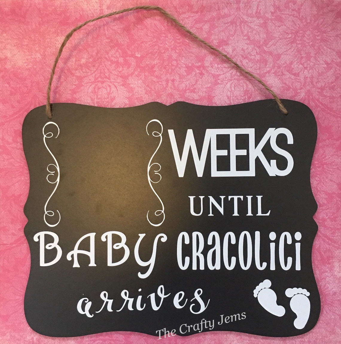 Baby Countdown Sign How Many Weeks Until Baby Chalkboard - Etsy