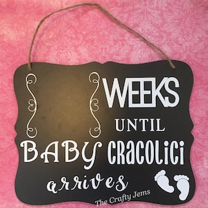 Baby Countdown Sign - How Many Weeks Until Baby Chalkboard Sign - Etsy
