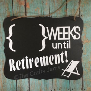 Retirement Countdown Chalkboard Sign - Etsy