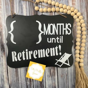 Retirement Countdown Chalkboard Sign - Etsy