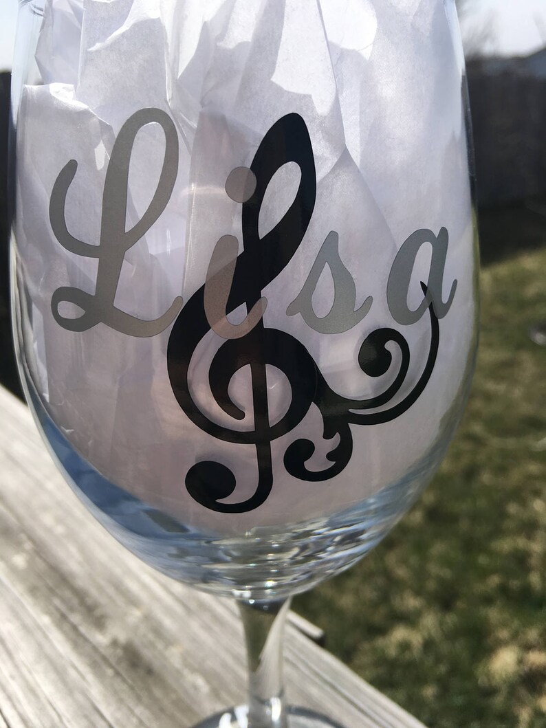 Personalized 20 Oz Wine Glass-music Notes - Etsy