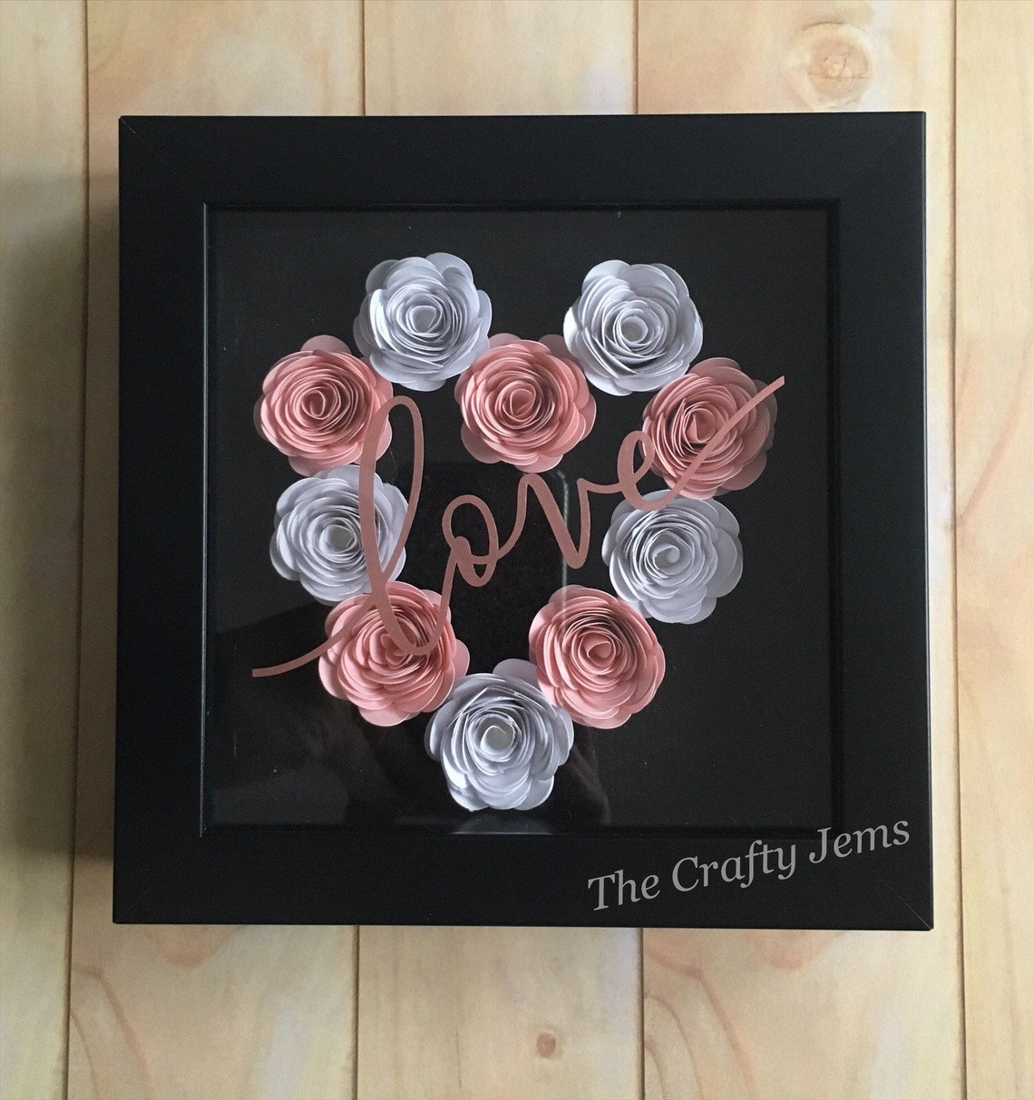 Heart Shaped Flower Shadow Box love | Etsy