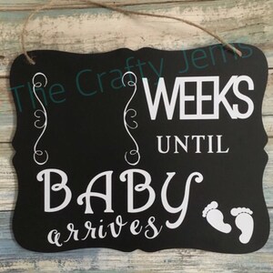 Baby Countdown Sign - How Many Weeks Until Baby Chalkboard Sign - Etsy