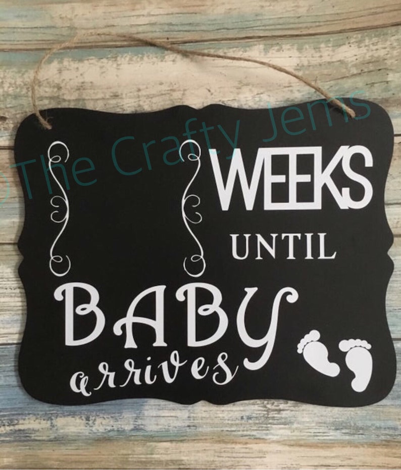 Baby Countdown Sign - How Many Weeks Until Baby Chalkboard Sign - Etsy
