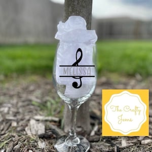 Personalized 20 Oz Wine Glass-music Notes - Etsy
