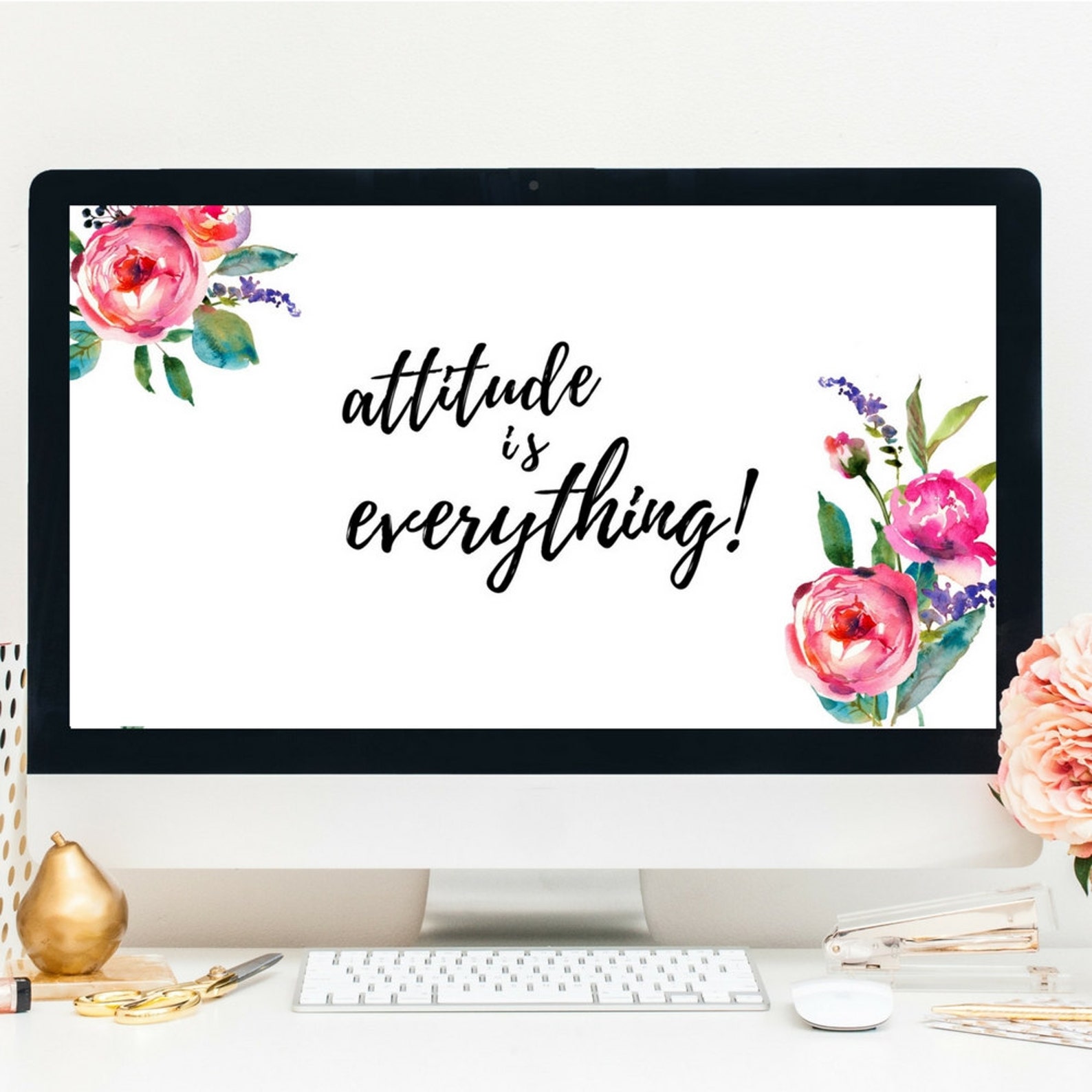 Attitude is Everything, Desktop Wallpaper, Computer Background, Digital ...