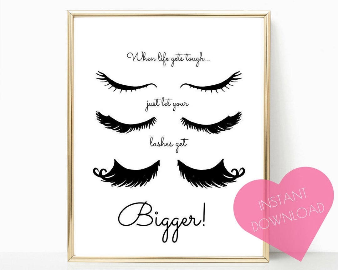 Lashes Printable, Lashes Wall Art, Digital Download, Lashes Print ...
