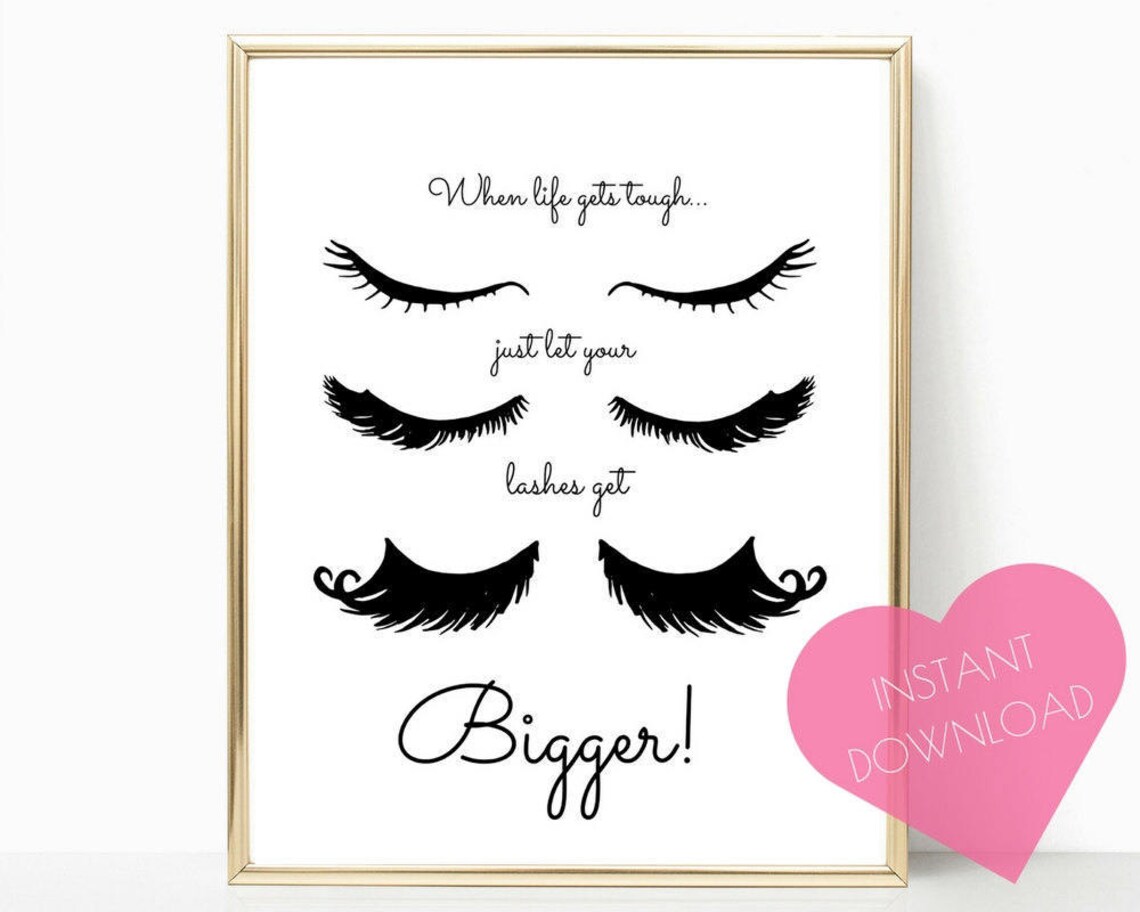 Lashes Printable, Lashes Wall Art, Digital Download, Lashes Print ...
