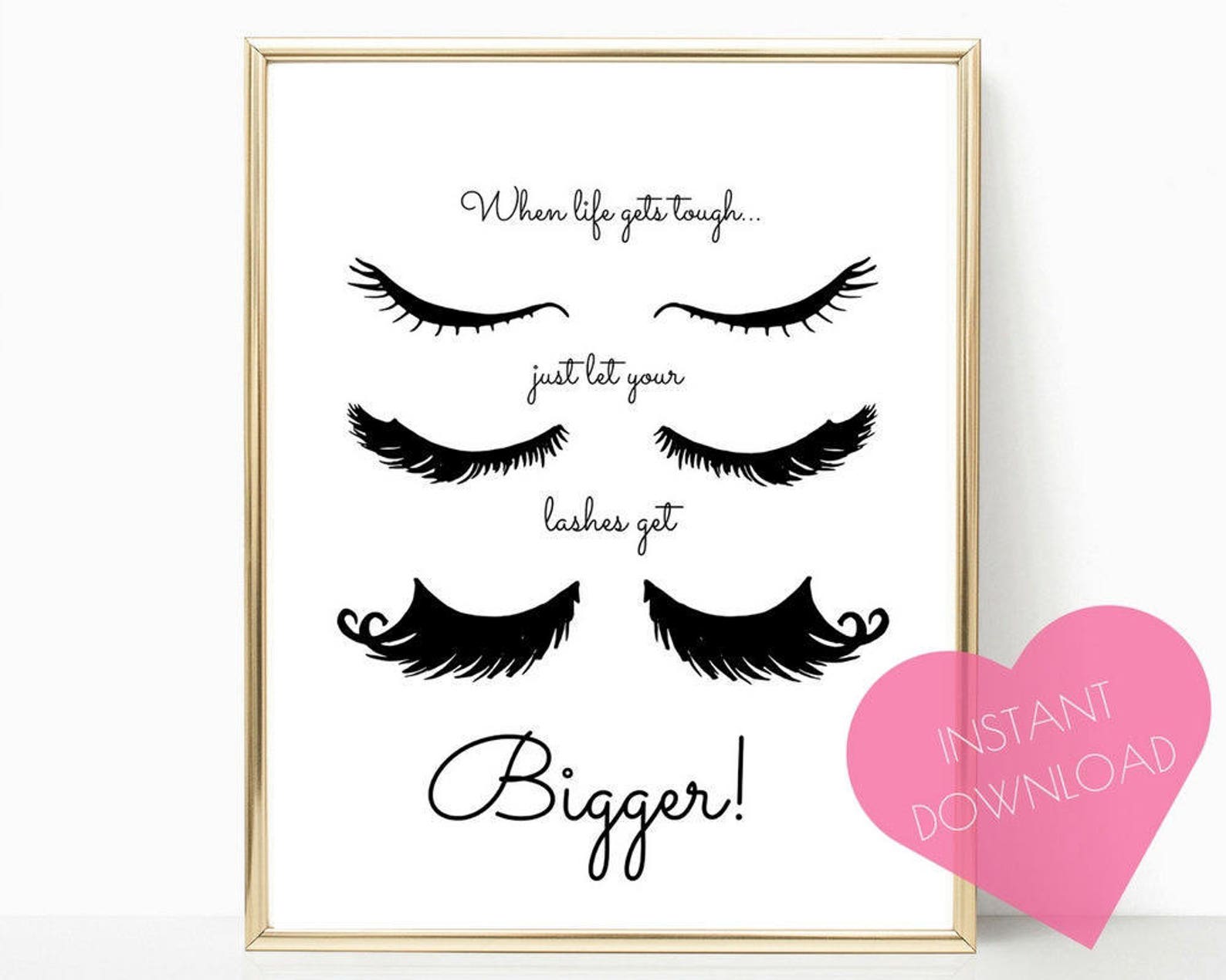 Lashes Printable, Lashes Wall Art, Digital Download, Lashes Print ...