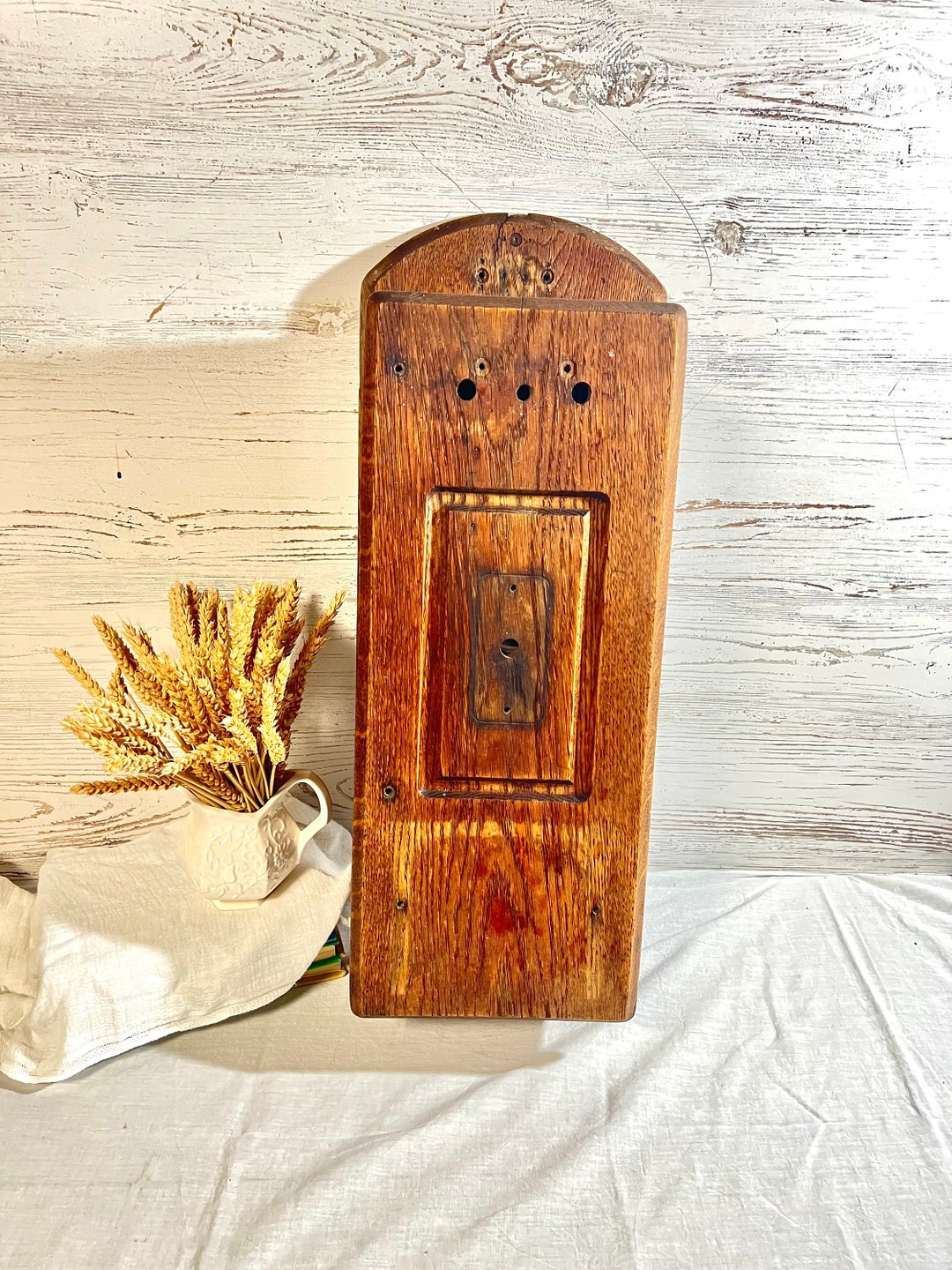 Vintage Wood Telephone Box Decor Repurpose Farmhouse Decor Cottage Core ...