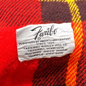 Vintage Red Plaid Tartan Stadium Blanket Faribo Wool Throw Decor Retro ...