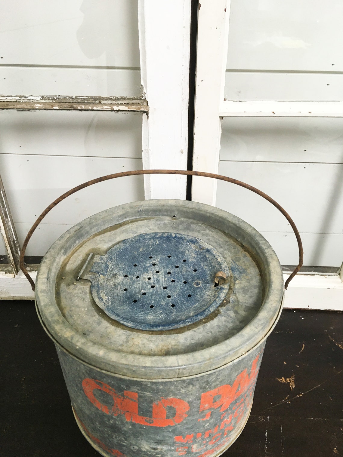 Vintage Minnow Bucket Old Pal Galvanized Bucket Fishing Camping Decor ...