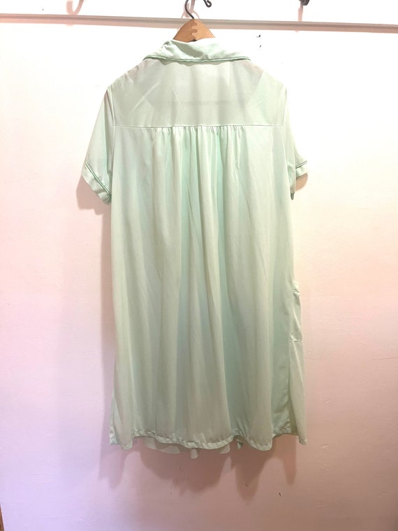 Vintage gown housecoat robe green retro mod gift - Gem