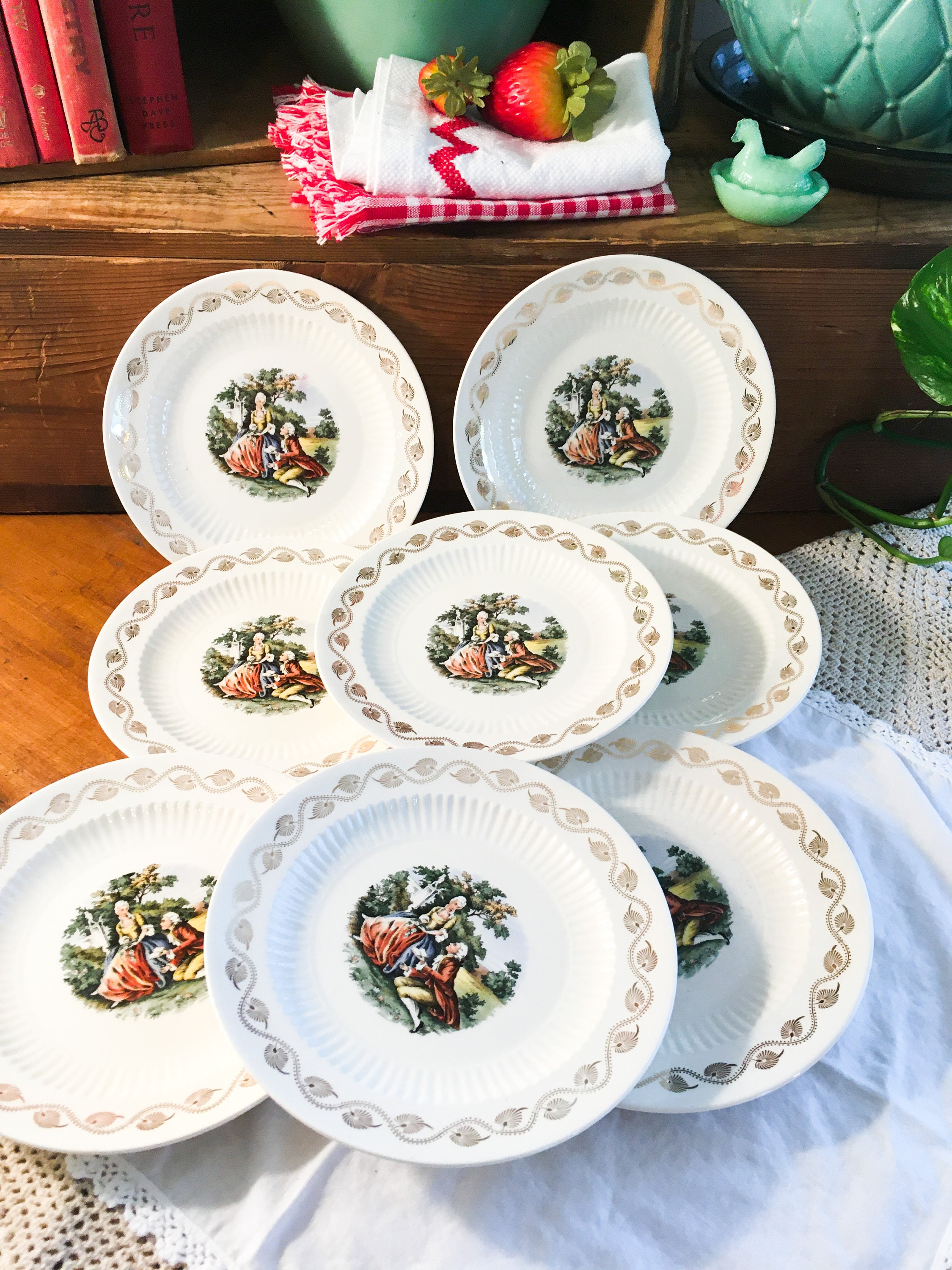 Vintage Plates Royal China Early American Colonial Victorian - Etsy