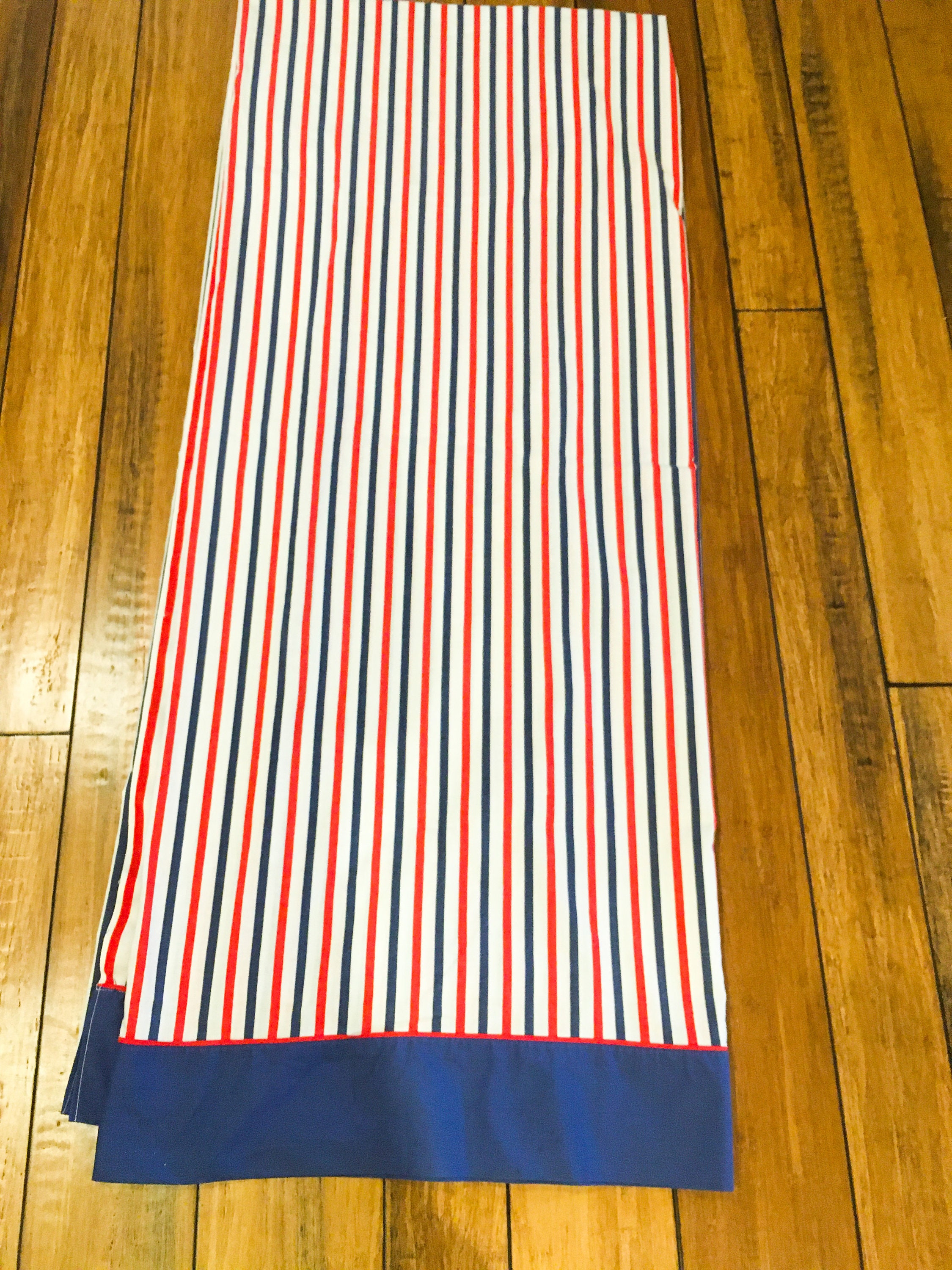 Vintage Sheet Flat Full Red Blue Stripe Bedding Retro | Etsy