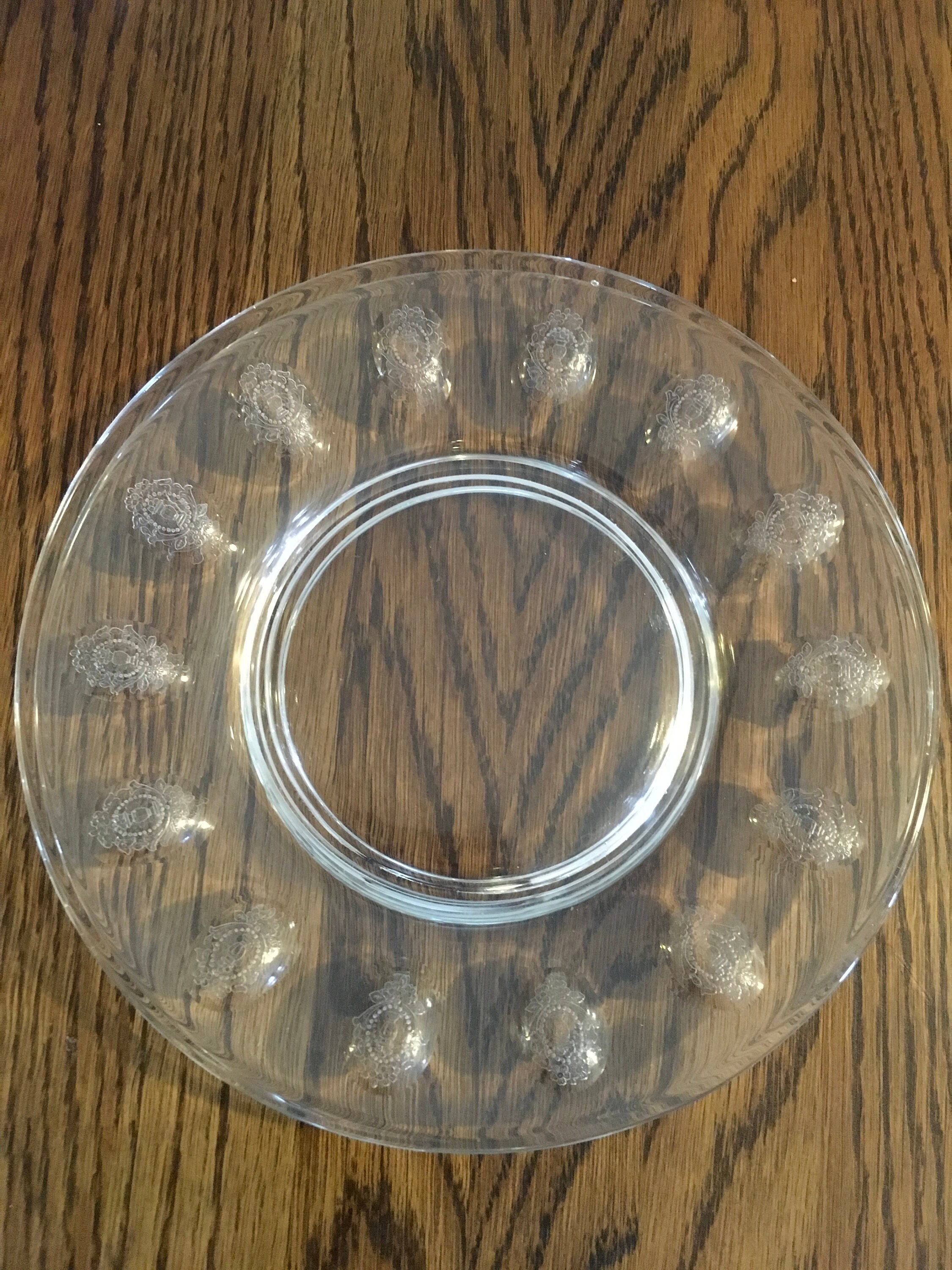 Vintage Clear Glass Plates Depression Salad Serving Vase Etsy