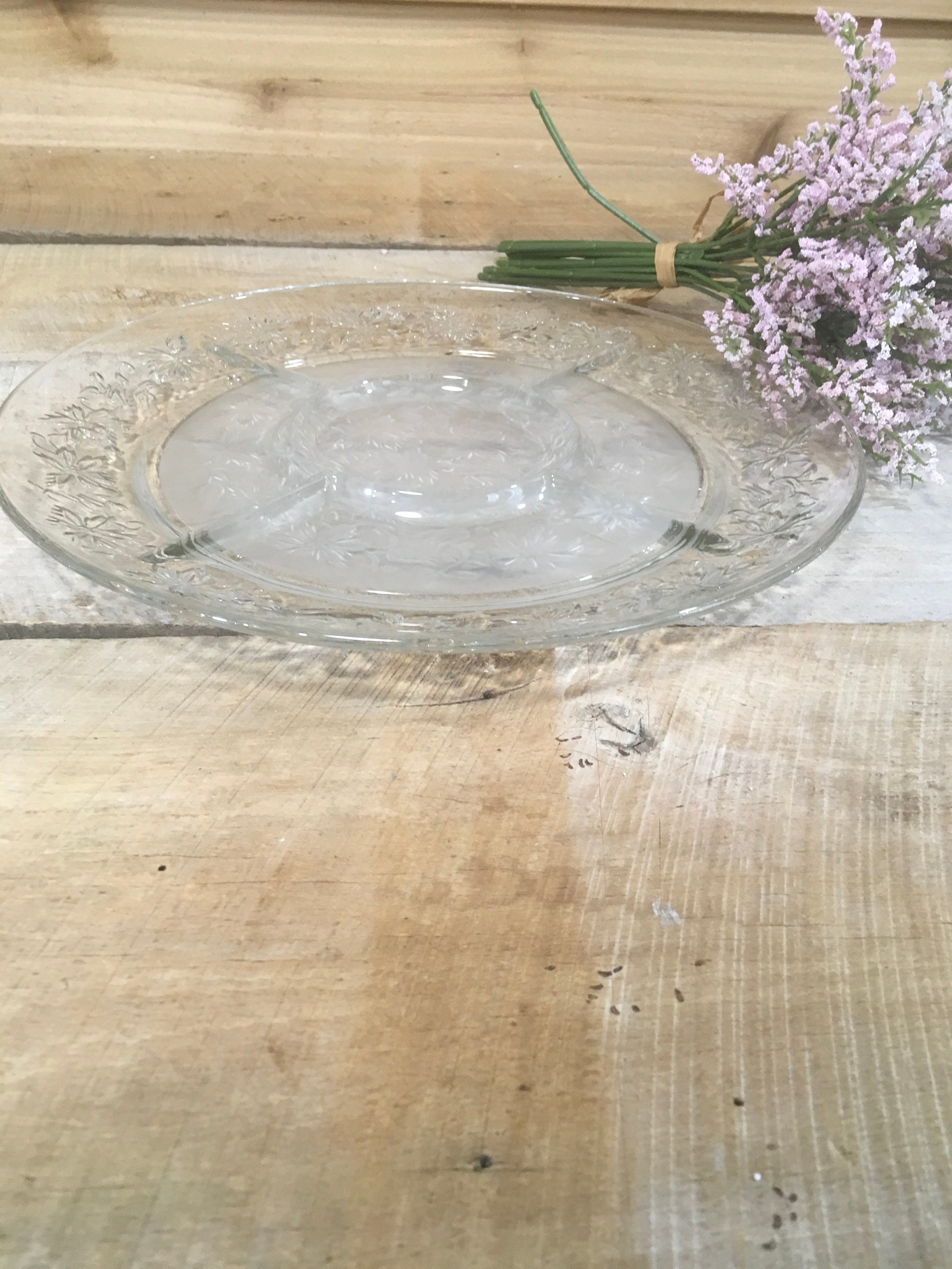 Vintage Tray Divided Princess House Poinsettia Wedding Serving Gift ...