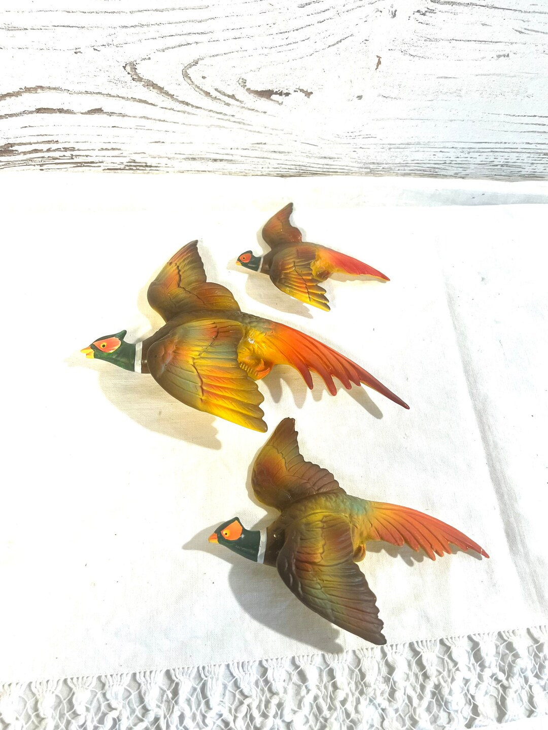 Vintage Birds Wall Decor Japan Chalkware Pheasant Graduated Retro - Etsy