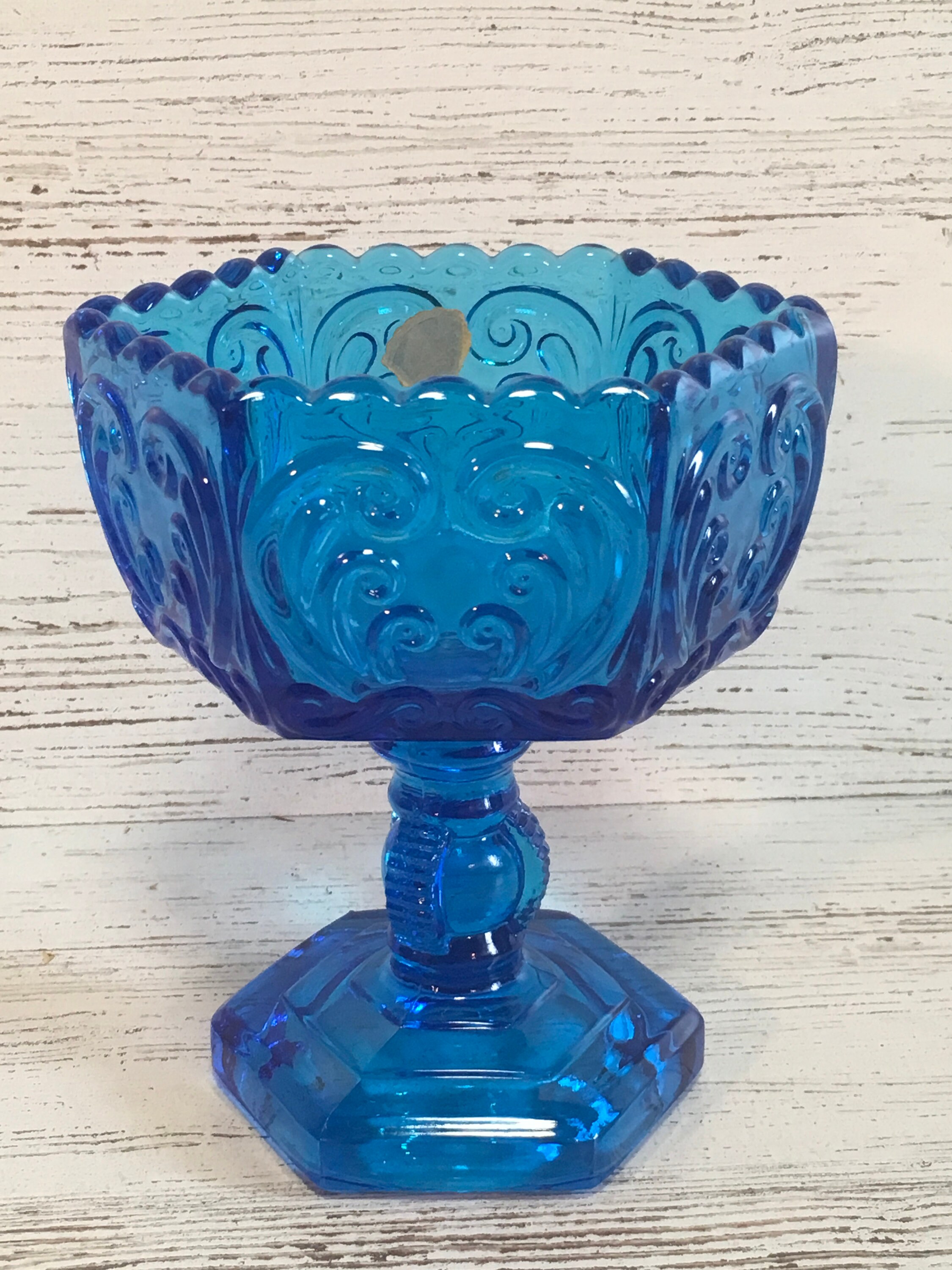 Vintage Imperial Glass Blue Glass Compote Imperial Glass - Etsy
