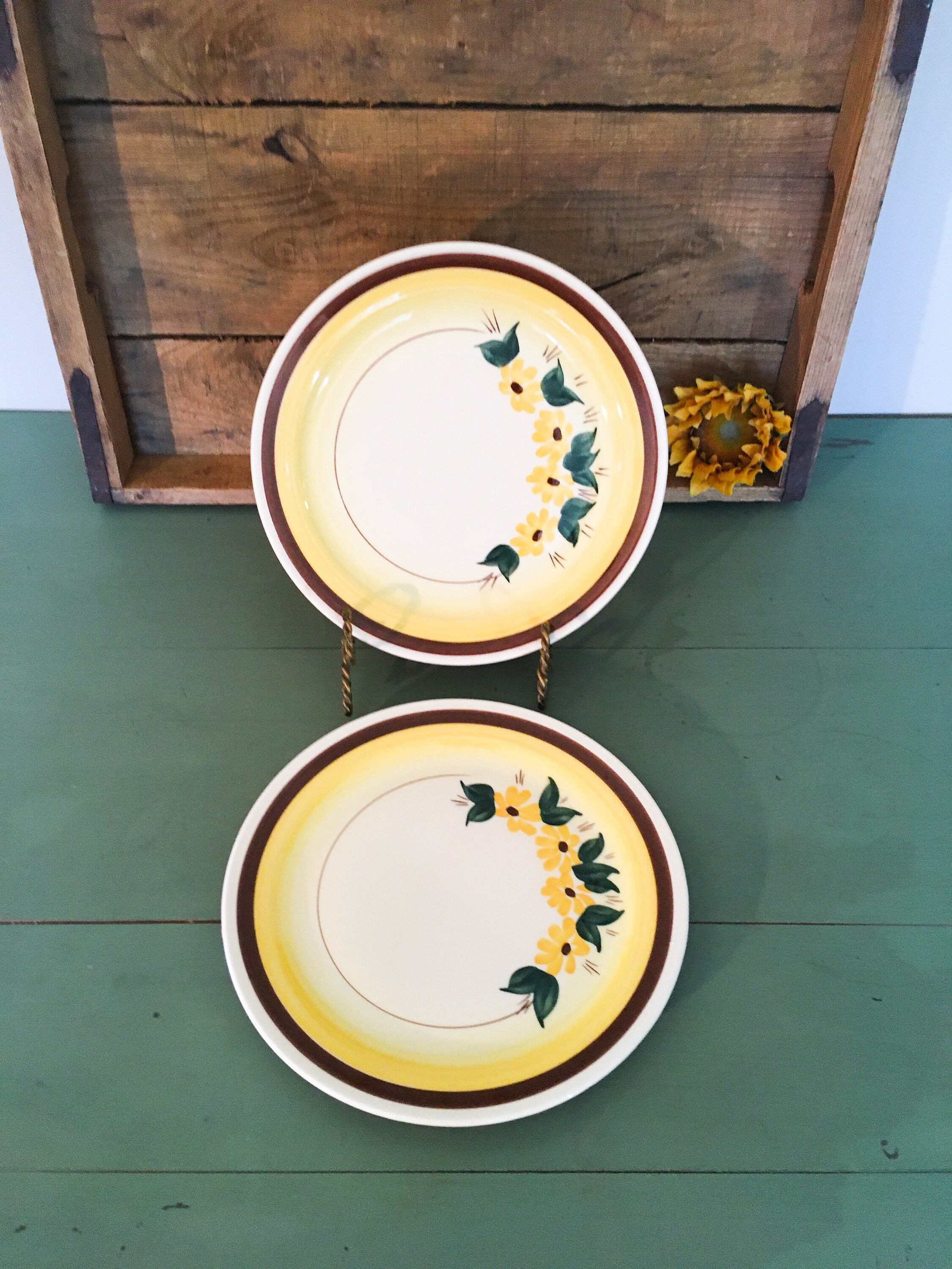 Vernonware Brown Eyed Susan 6 Bread Plate Hand painted California ...