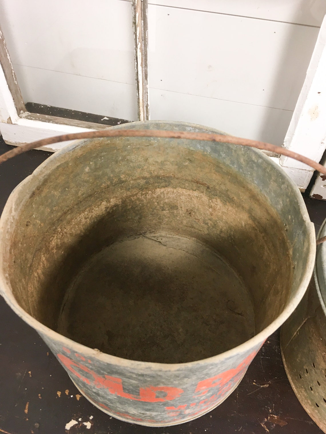 Vintage Minnow Bucket Old Pal Galvanized Bucket Fishing Camping Decor ...